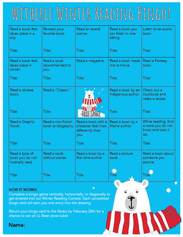 Witherle Winter Reading Bingo 2023! – Witherle Memorial Library